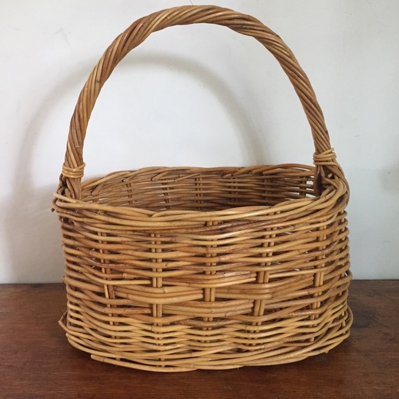 Accents | Vintage Rustic Farmhouse Wood Basket | Poshmark